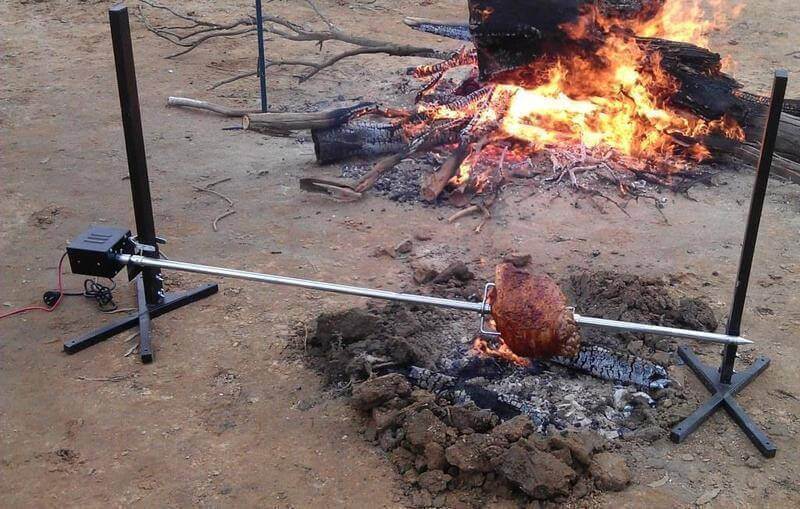 Heavy Duty Portable Camping Spit Roaster- 2 Meter Skewer | Flaming ...